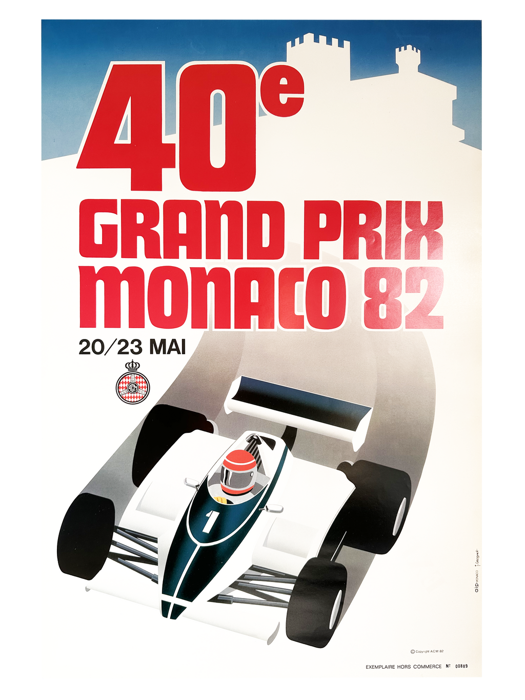 Original Formula 1 Poster - Grand Prix Monaco 1982 (numbered) – nbmposter