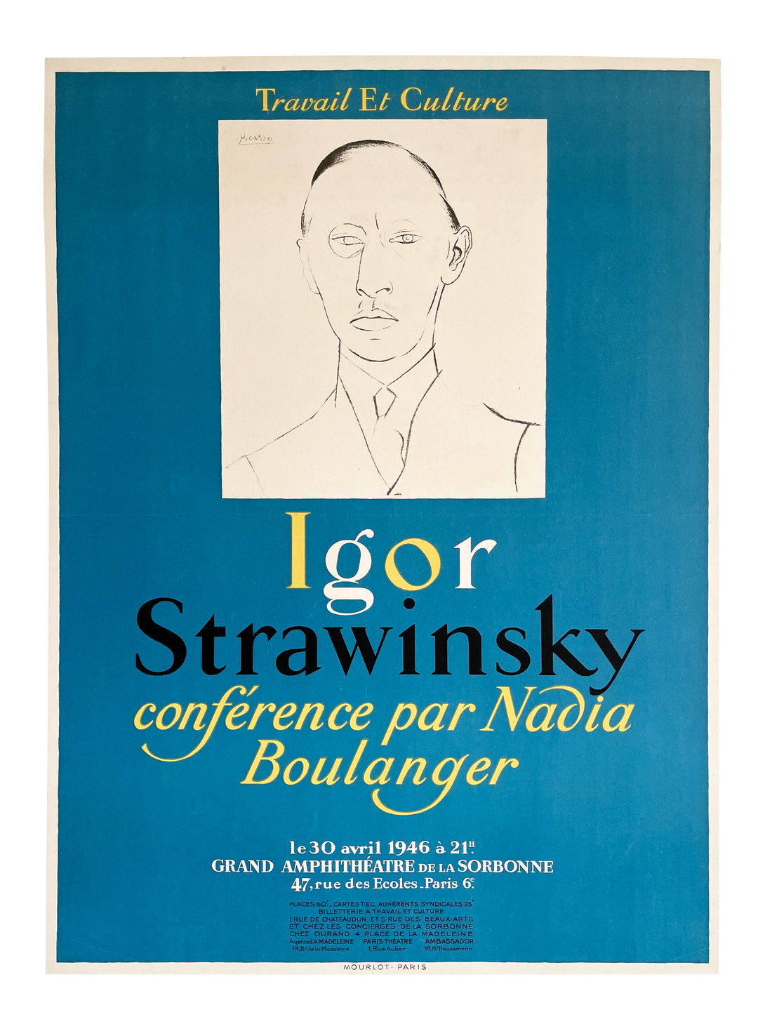 Original Pablo Picasso Poster "Igor Strawinsky" Paris, 1946 – nbmposter