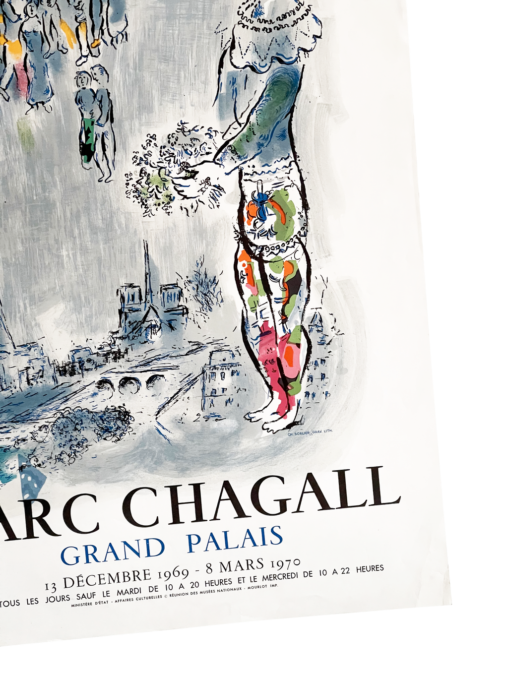 Original Vintage Exhibition Poster By Chagall in 1969, Marc Chagall Gr ...